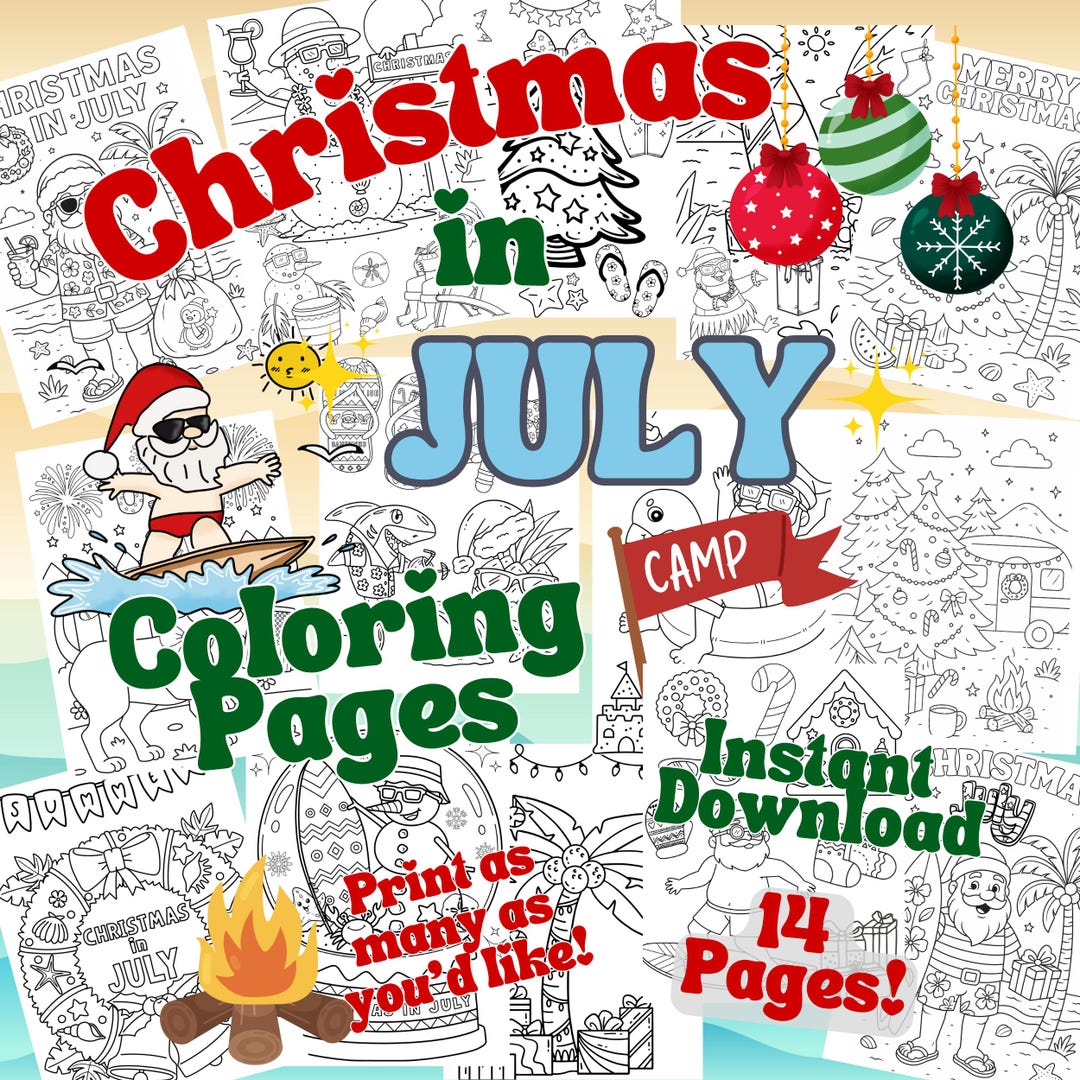 Christmas in July Coloring Pages Christmas Coloring Camping Coloring ...