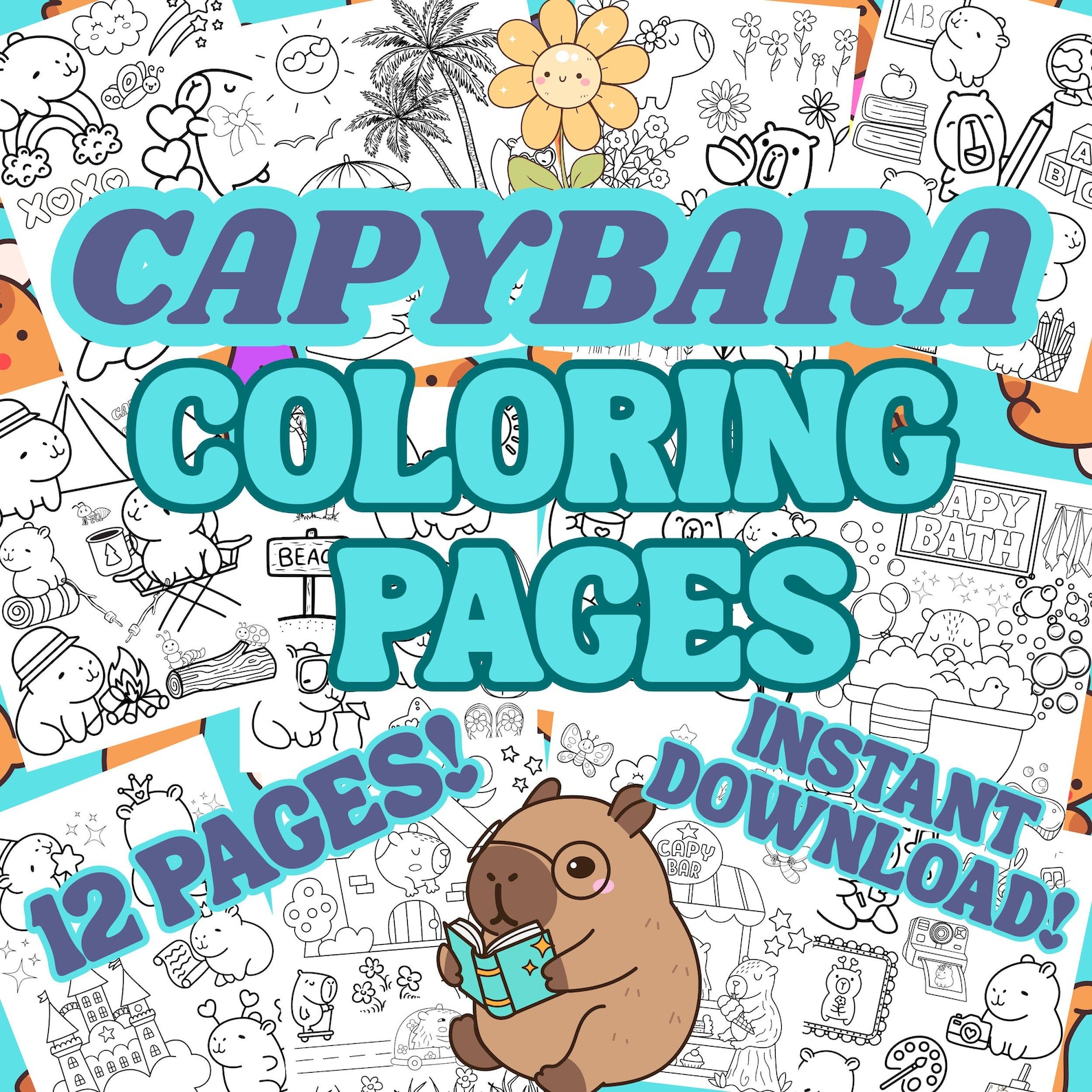 Capybara Coloring Pages Cozy Capybara Creativity Capibara Kids Adult ...