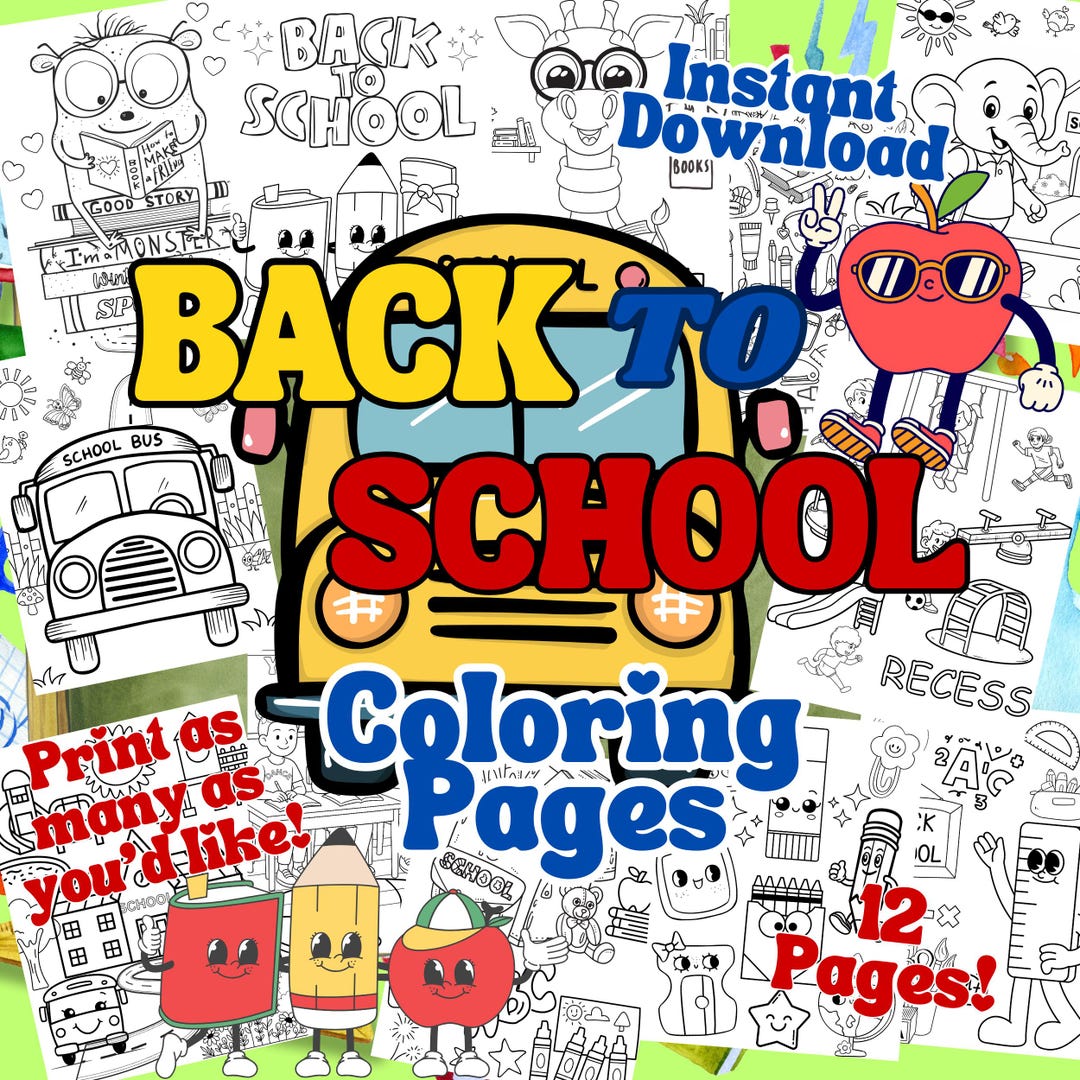 Back to School Printable Coloring Pages Student Coloring Kids Coloring ...