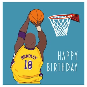 Los Angeles Lakers Birthday Card Personalised Lakers Card - Etsy