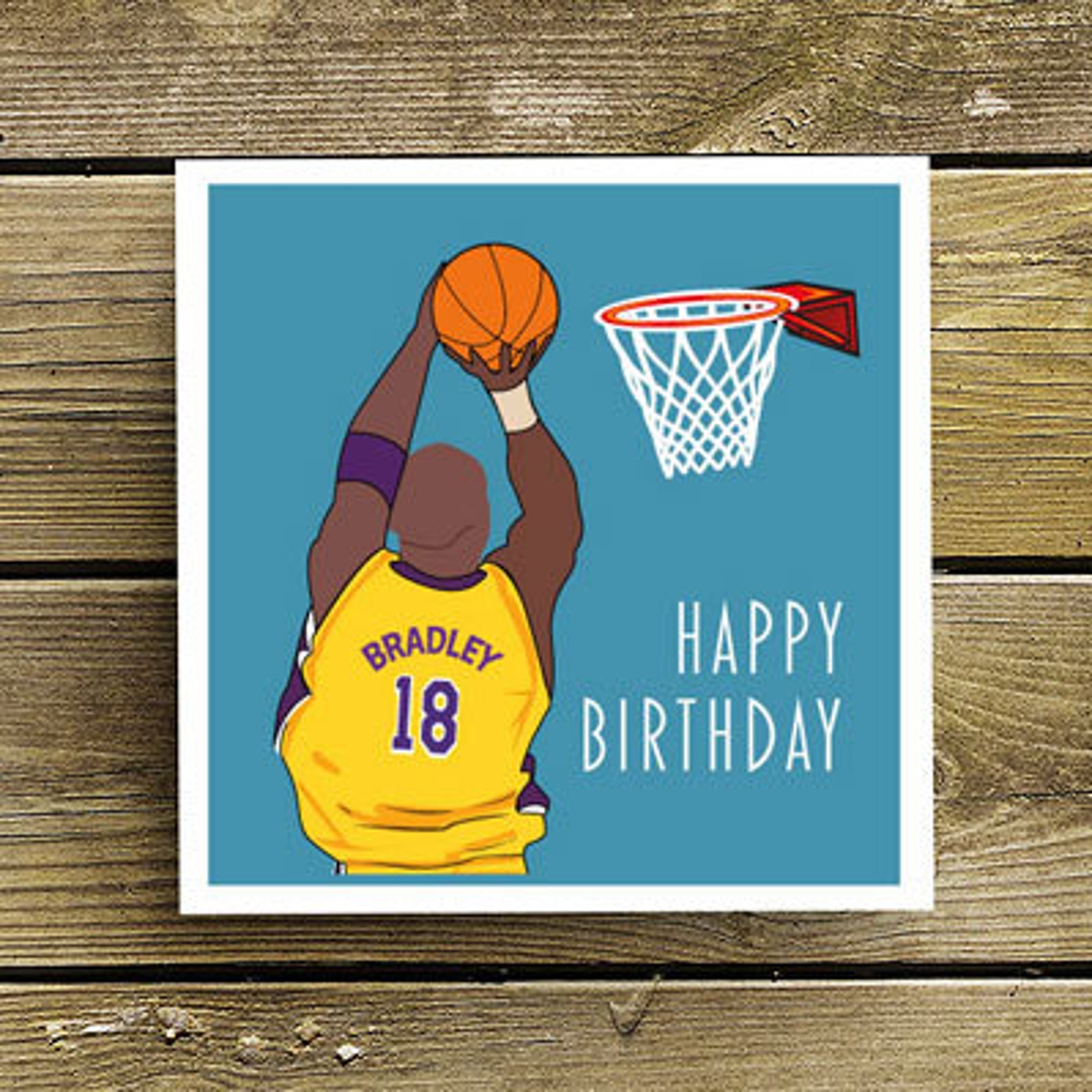 Los Angeles Lakers Birthday card Personalised Lakers card | Etsy