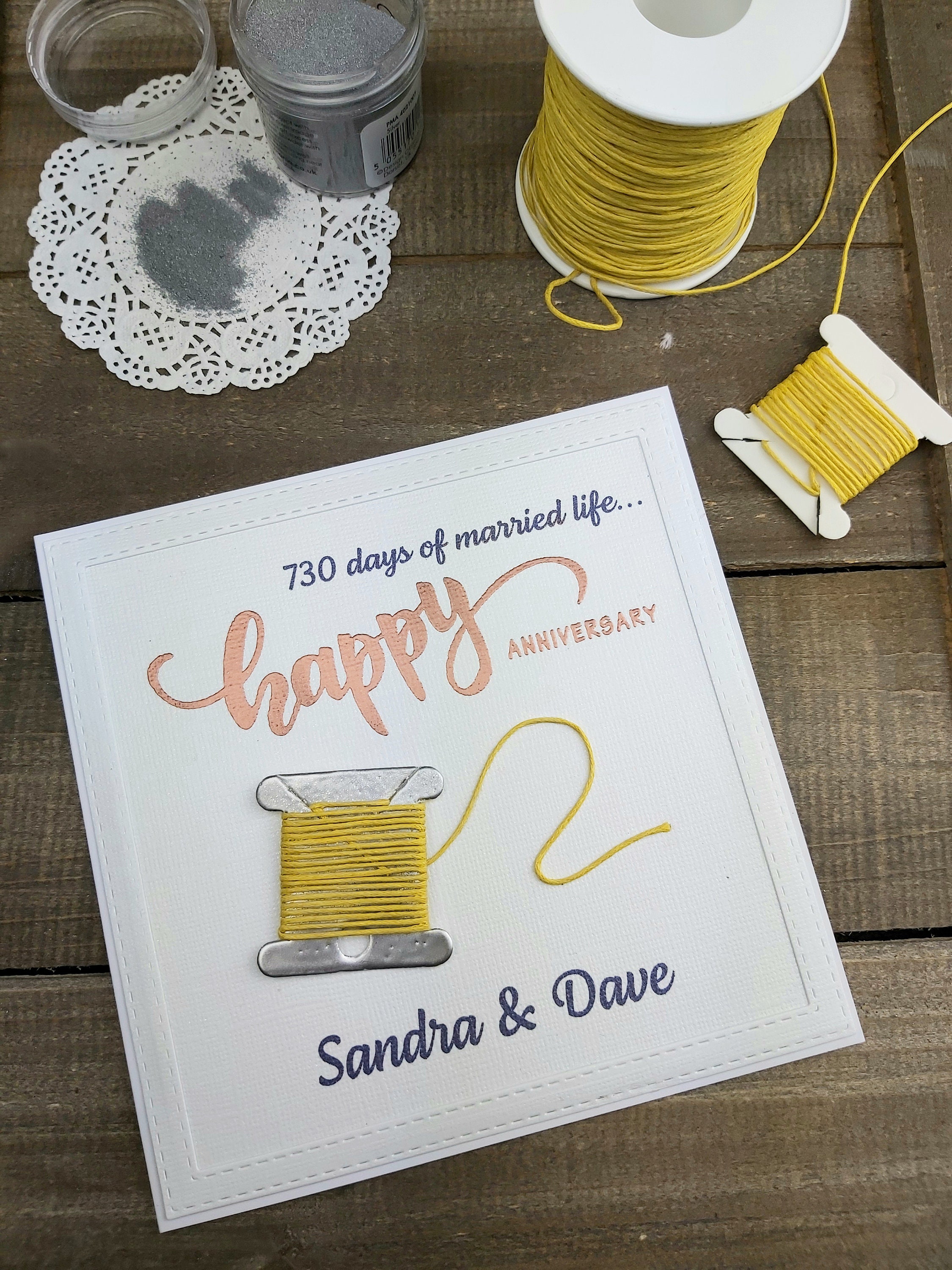 2nd Anniversary Card Cotton Anniversary Card Anniversary - Etsy