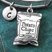 Potato Chips Bangle Silver Potato Chips Bracelet Bag of Chips Charm ...