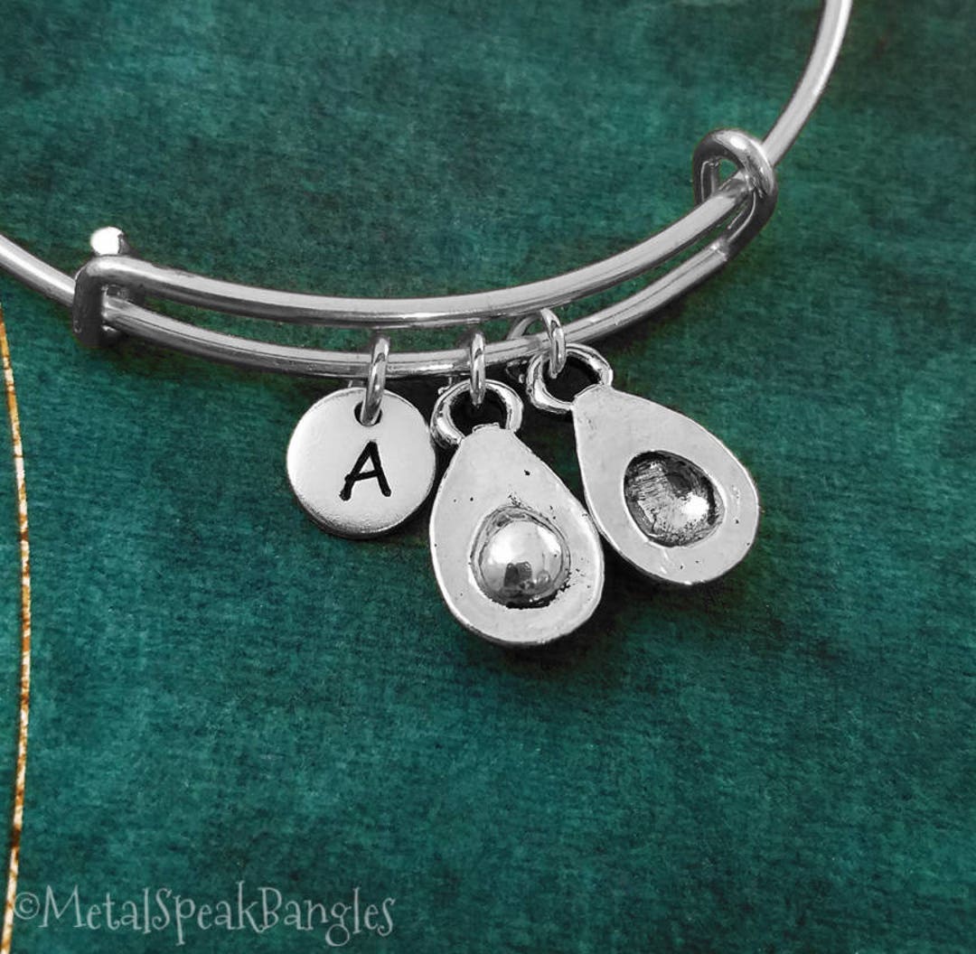 Avocado Bracelet Avocado Bangle Avocado Charm Bracelet Avocado Jewelry Avocado Pendant ...