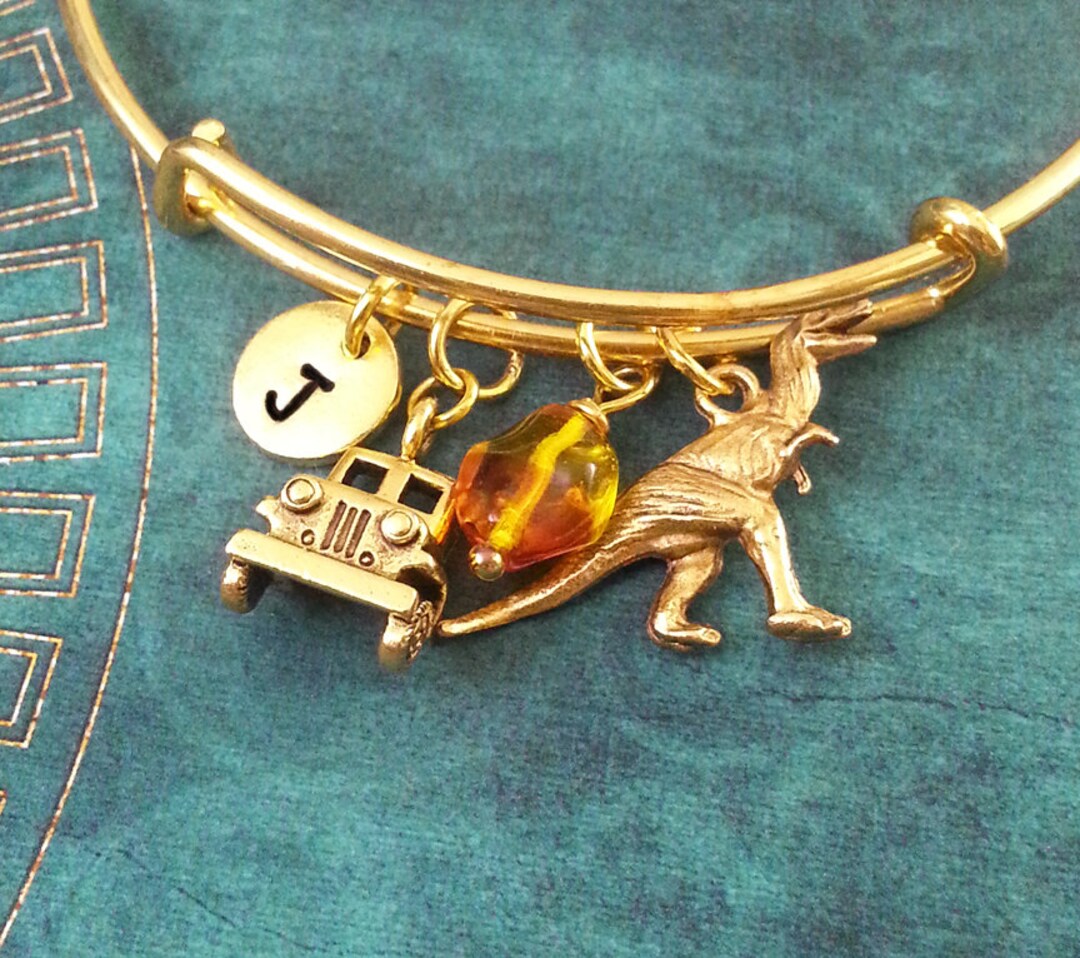 Truck Bangle Bracelet Dinosaur Bracelet T-rex Bracelet Charm Bracelet ...