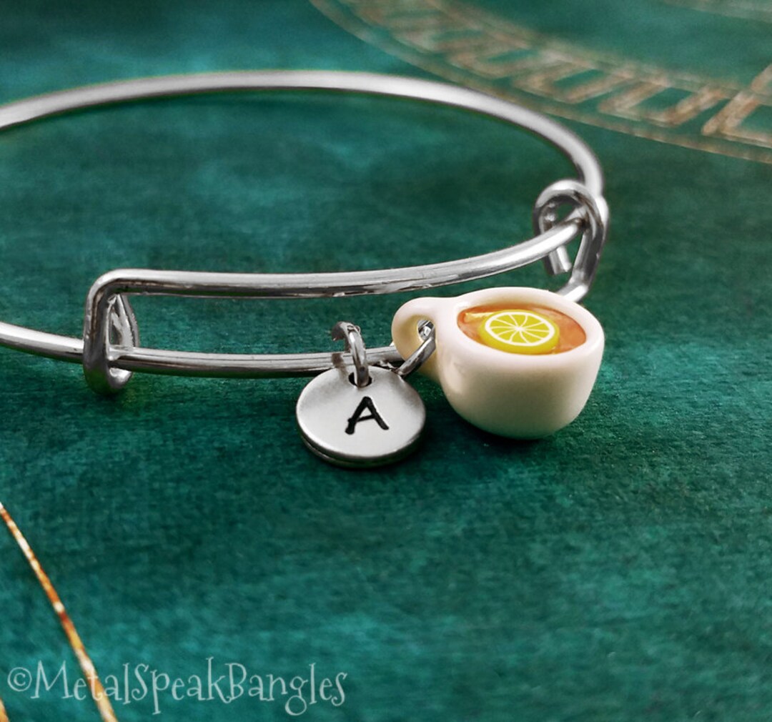 Tea Bracelet Cup of Tea Bangle Teacup Bracelet Tea Jewelry Lemon Tea ...