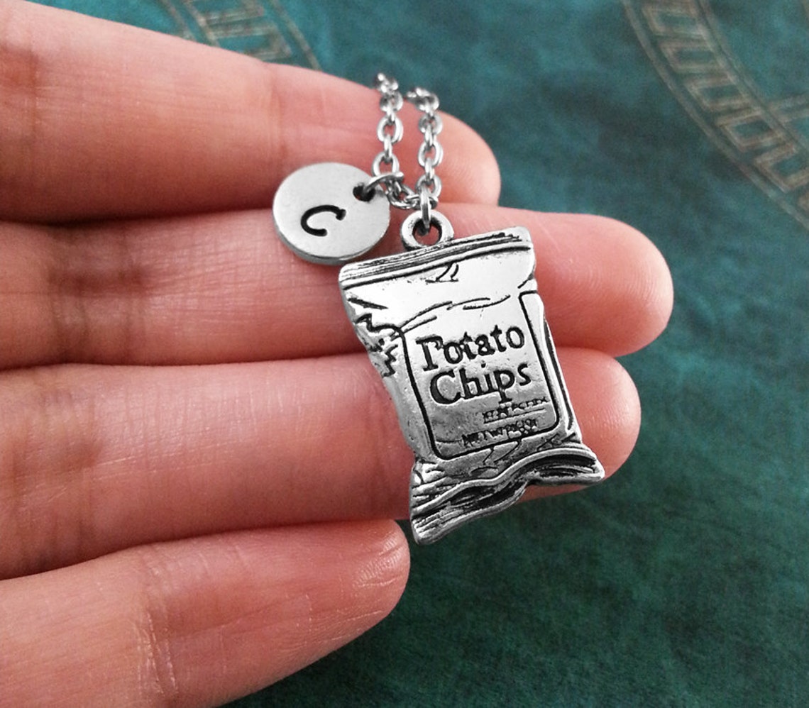Potato Chips Bangle Silver Potato Chips Bracelet Bag of Chips Charm ...