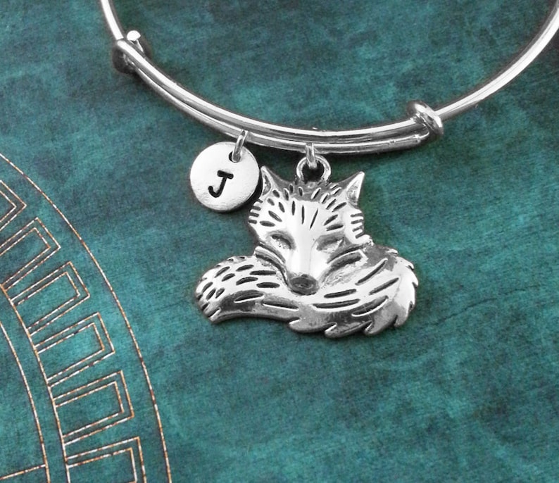 Fox Bangle Bracelet Silver Fox Bracelet Fox Jewelry Fox Charm - Etsy