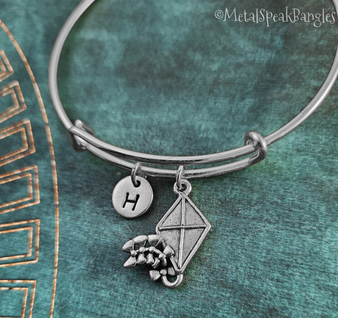 Kite Bangle Bracelet Kite Bracelet Kite Jewelry Kite Charm Bracelet ...
