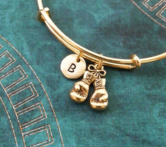 Boxing Gloves Bangle Bracelet Gold Fighter Bracelet Cancer | Etsy