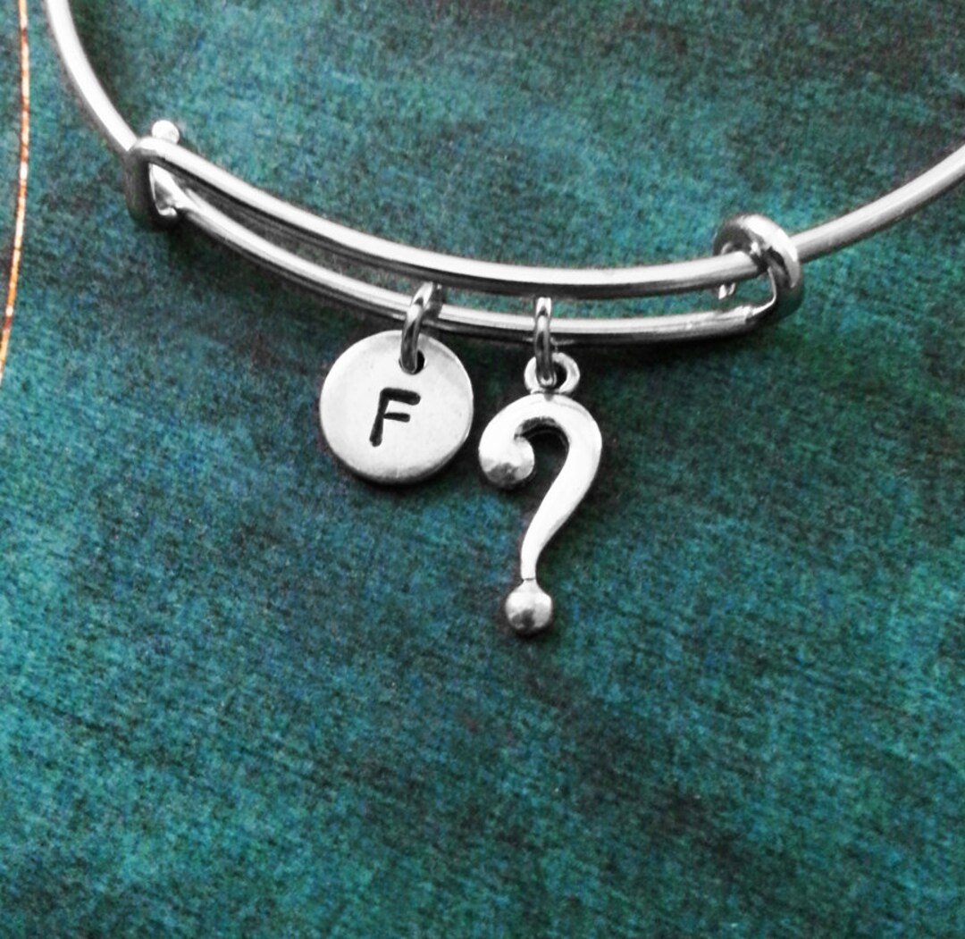 Question Mark Bangle Question Mark Bracelet Engagement Jewelry Silver ...