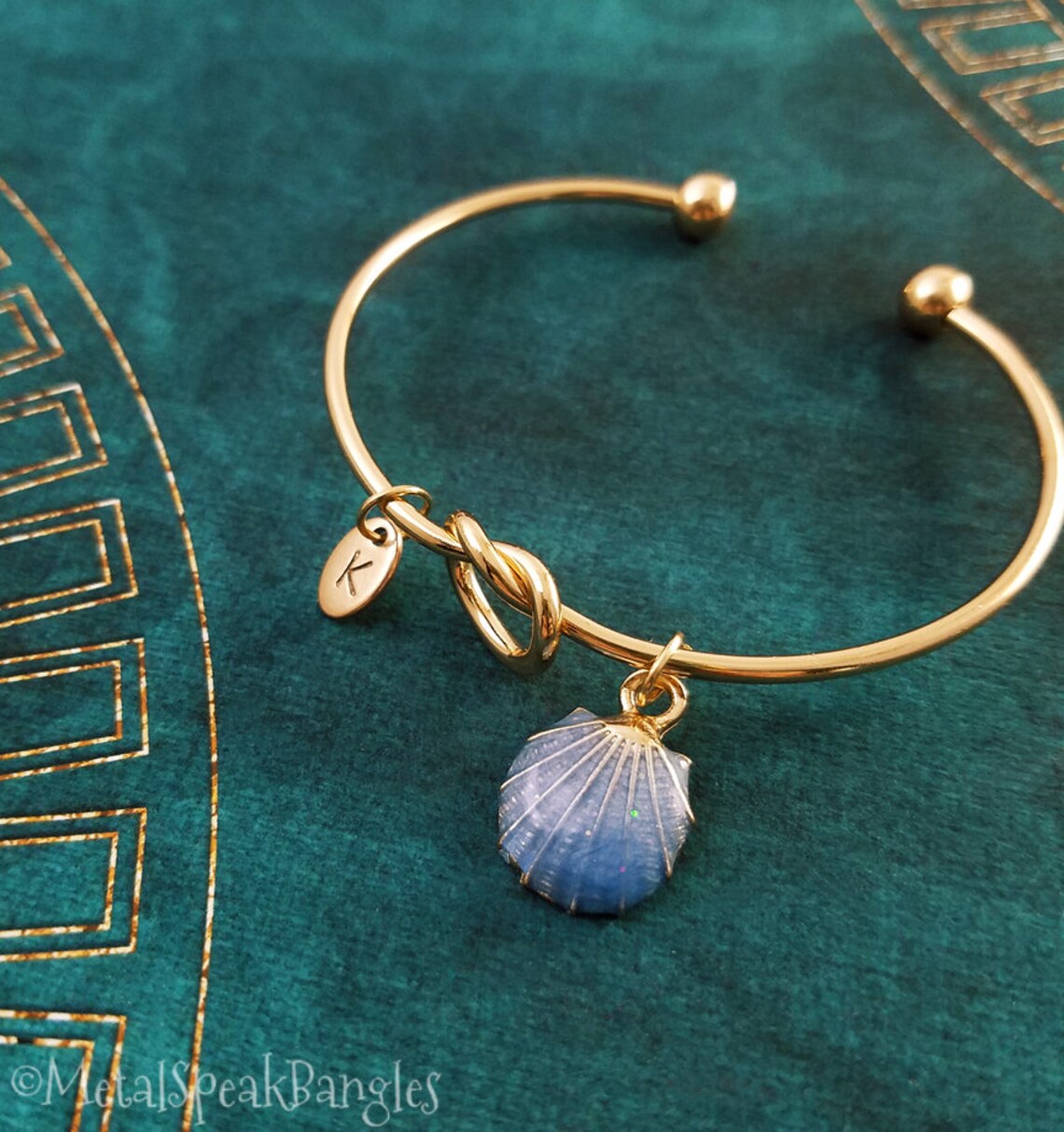 Blue Seashell Bracelet Seashell Bangle Beach Bracelet Beach - Etsy