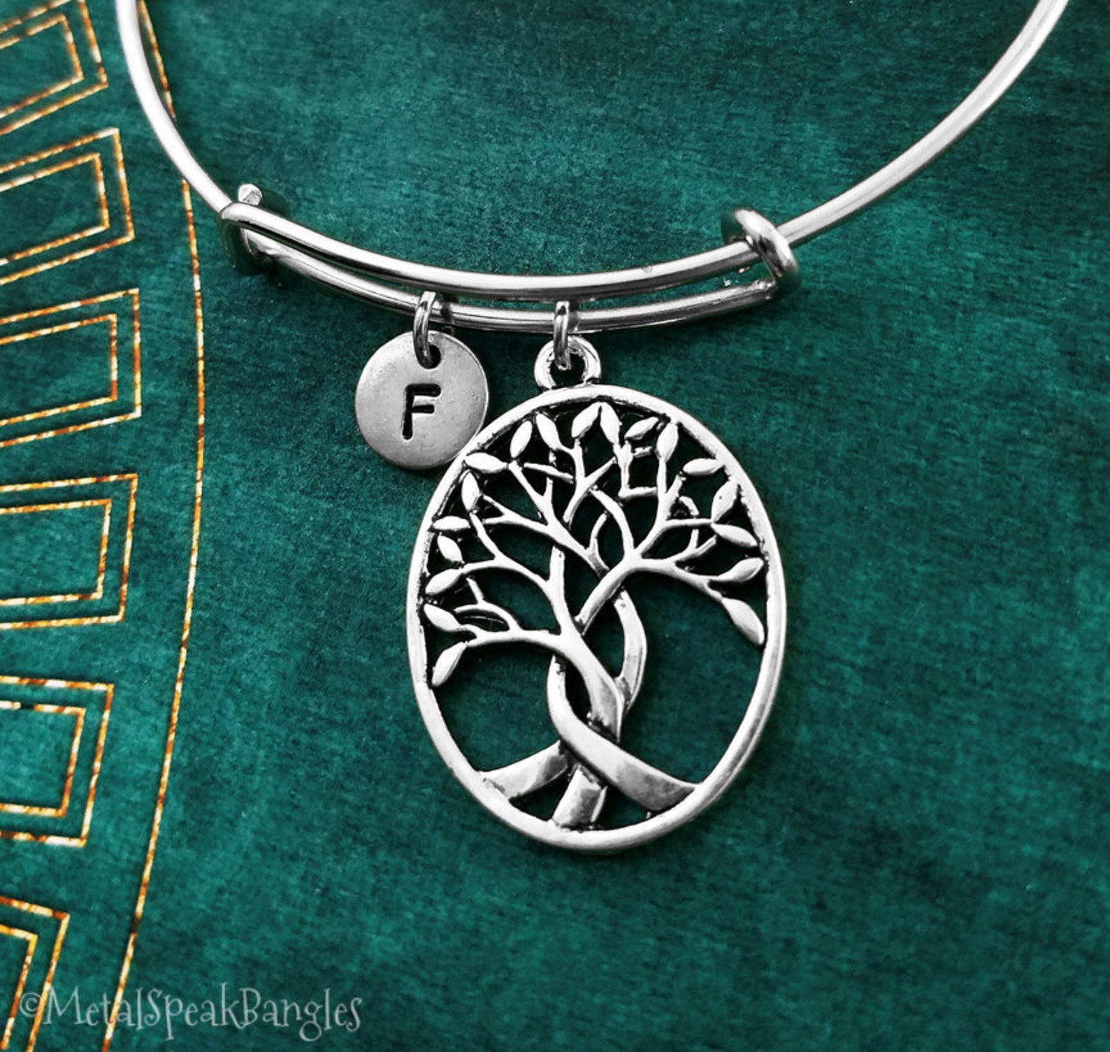 Tree Bracelet Willow Tree Bangle Family Tree Charm Bracelet - Etsy
