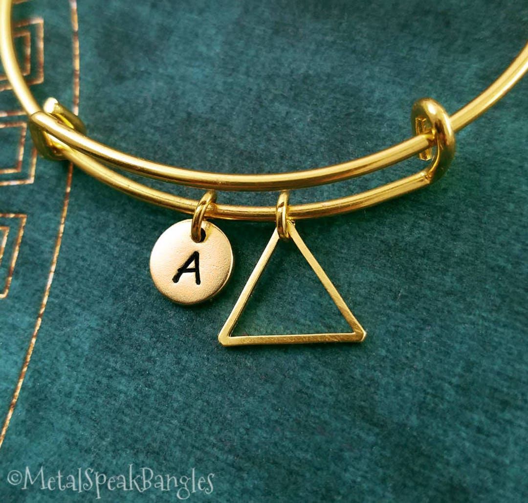 Triangle Bracelet Triangle Bangle Geometric Jewelry Geometric Bracelet ...