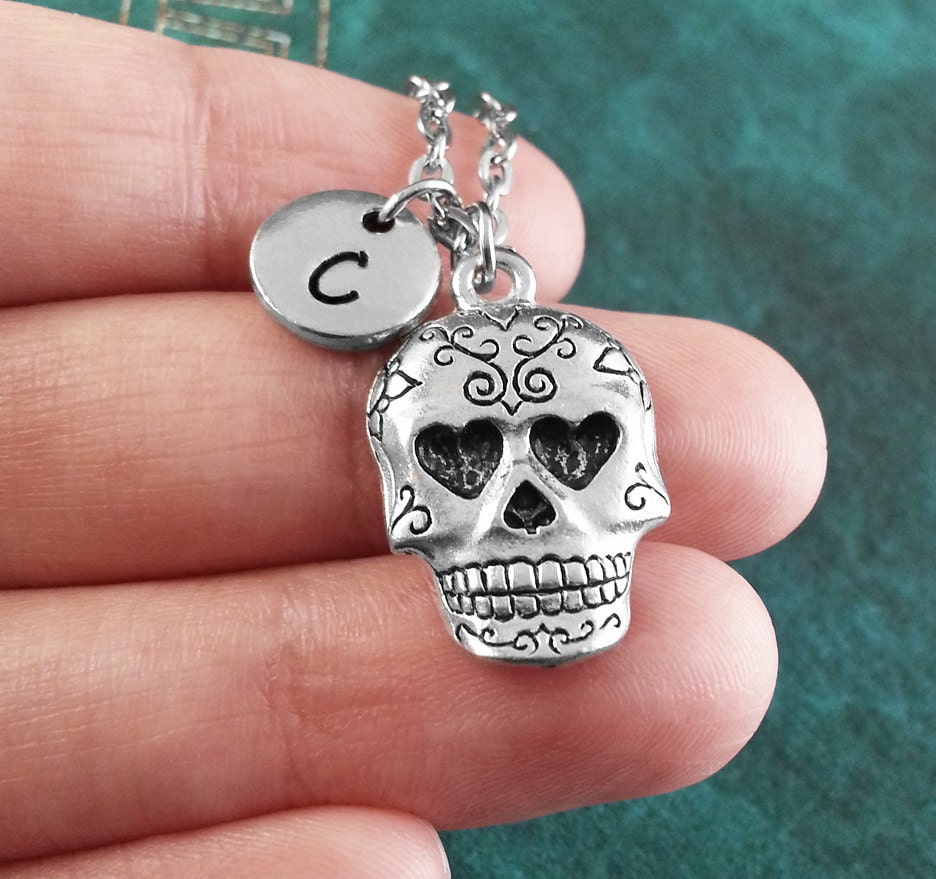 Sugar Skull Bangle Silver Sugar Skull Bracelet Calavera | Etsy