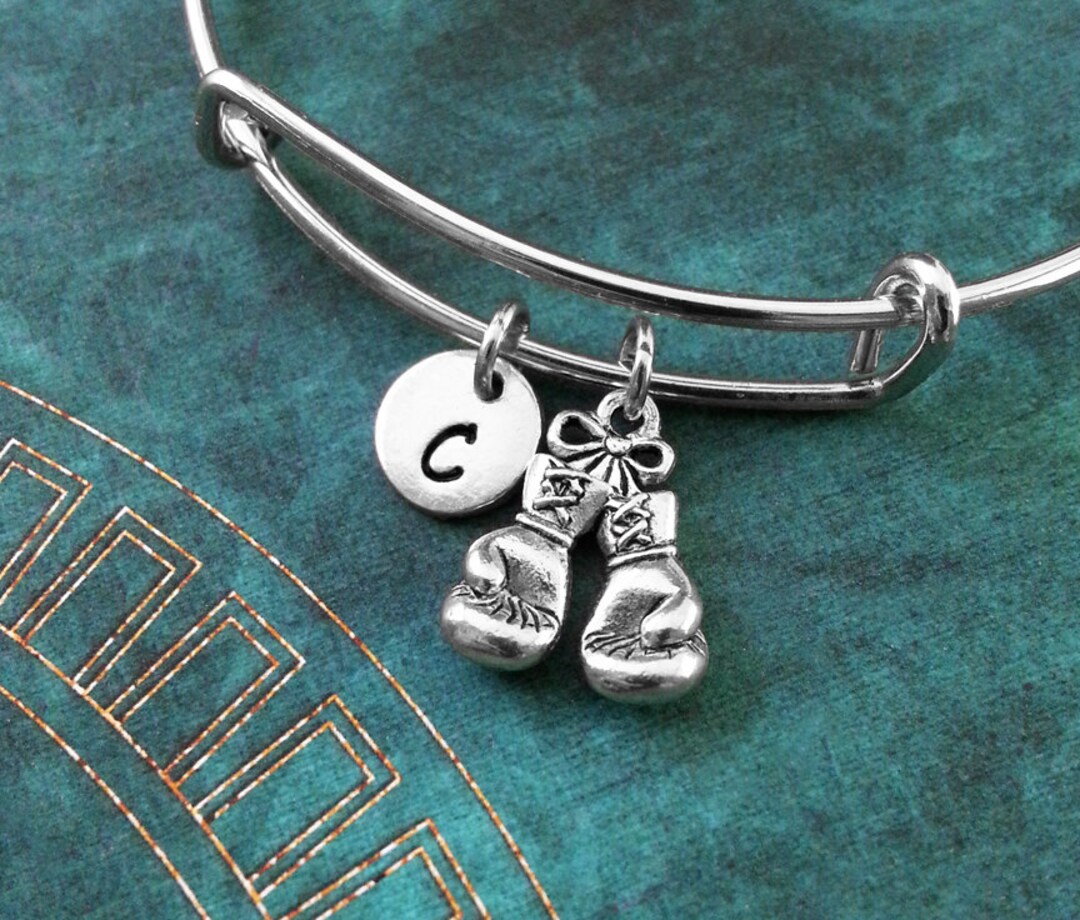 Boxing Gloves Bangle Bracelet Fighter Bracelet Cancer Survivor Bracelet ...