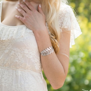 Silver Arm Band, Silver Arm Cuff, Silver Arm Bangle, Greek Leaf ...