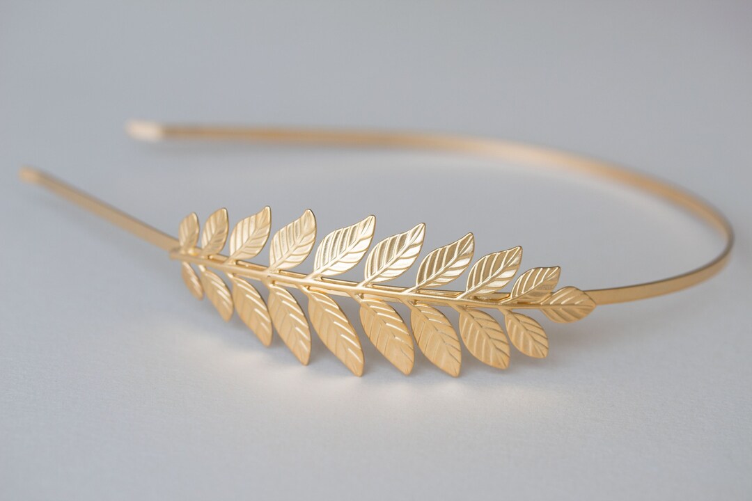 Greek Goddess Headband, Gold Wedding Headpiece, Laurel Leaf Crown ...