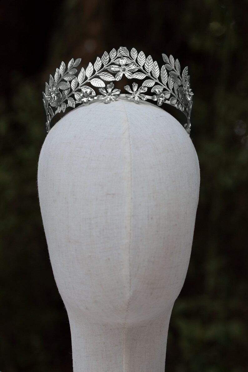 Bridal Leaf Headpiece Silver Hair Wreath Goddess Leaf Crown | Etsy