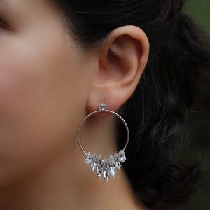 Big Statement Ear Jacket Earrings, Bridal Crystal Earrings, Wedding ...