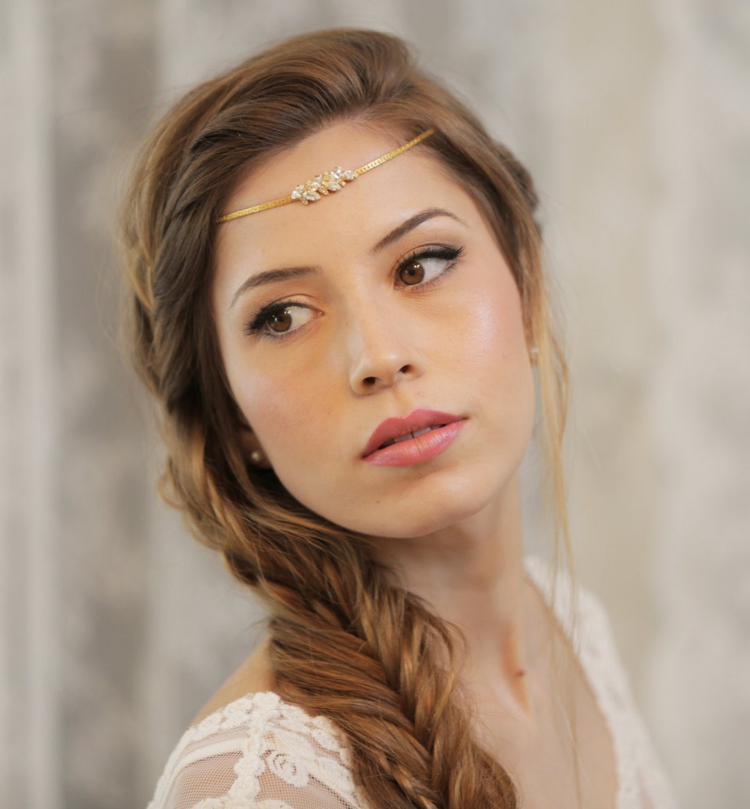 Boho Bridal Headband Wedding Hair Accessory Boho Head Chain Bridal