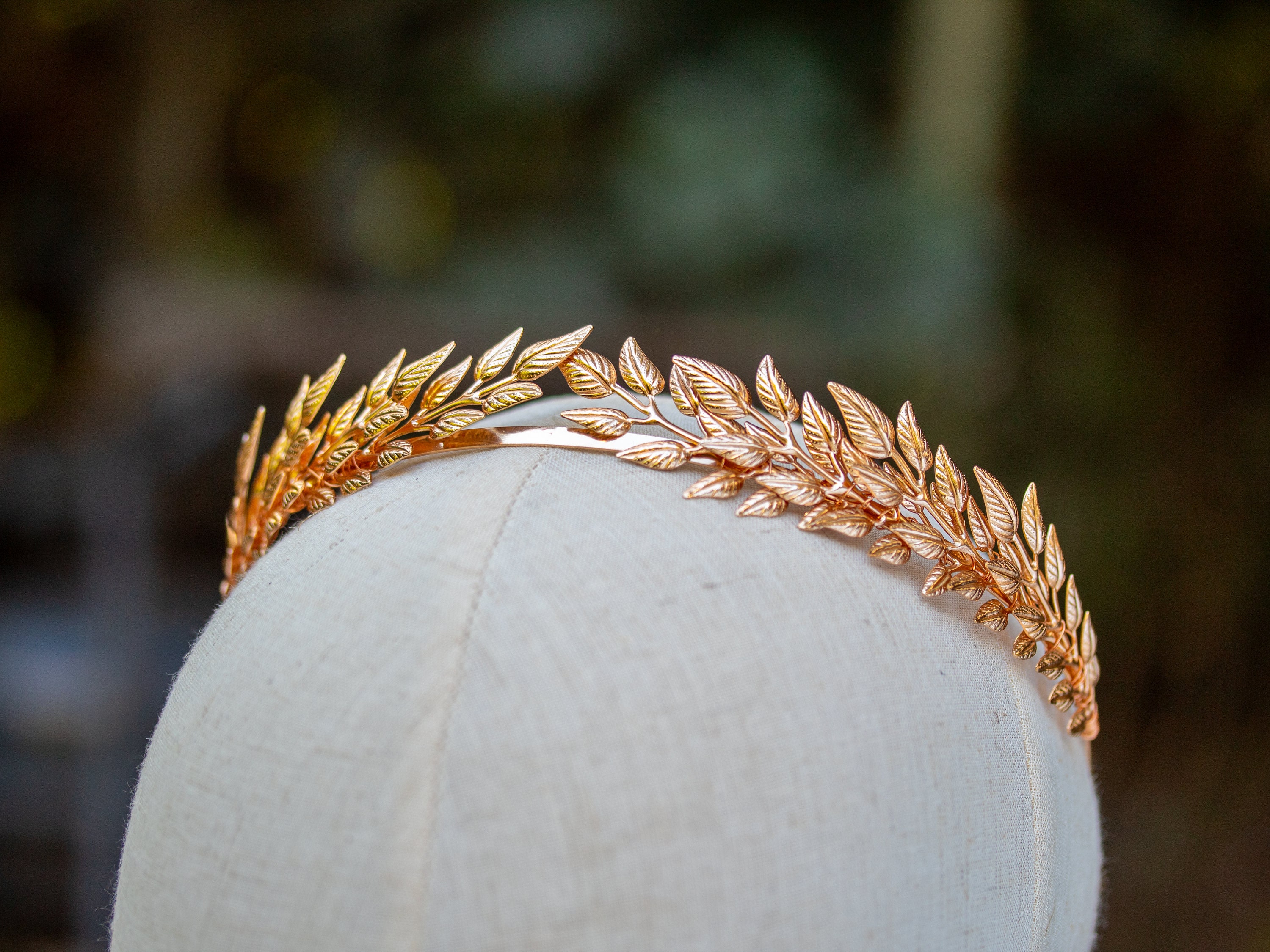 Gold Grecian Goddess Wedding Tiara– Laurel Leaf Bridal Halo Crown ...