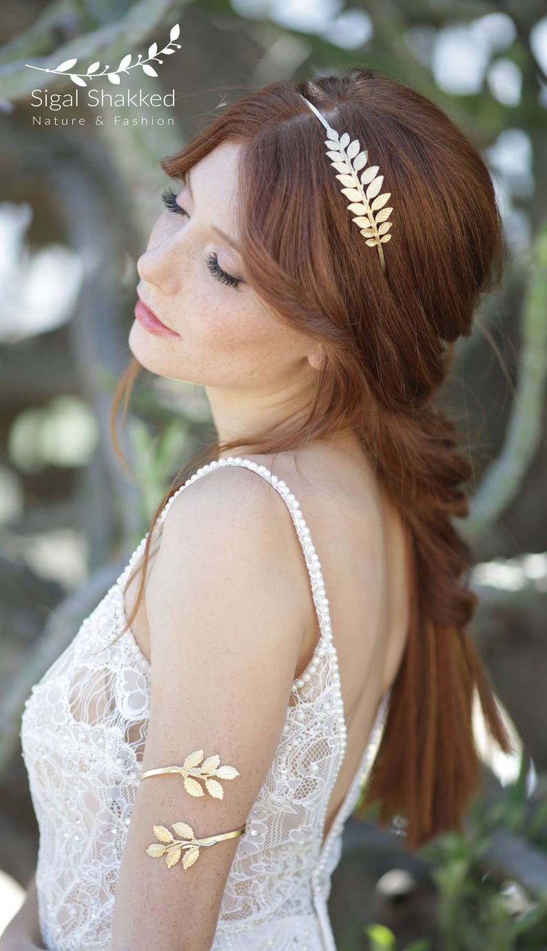 Silver Arm Bracelet Greek Goddess Upper Arm Cuff Leaf | Etsy