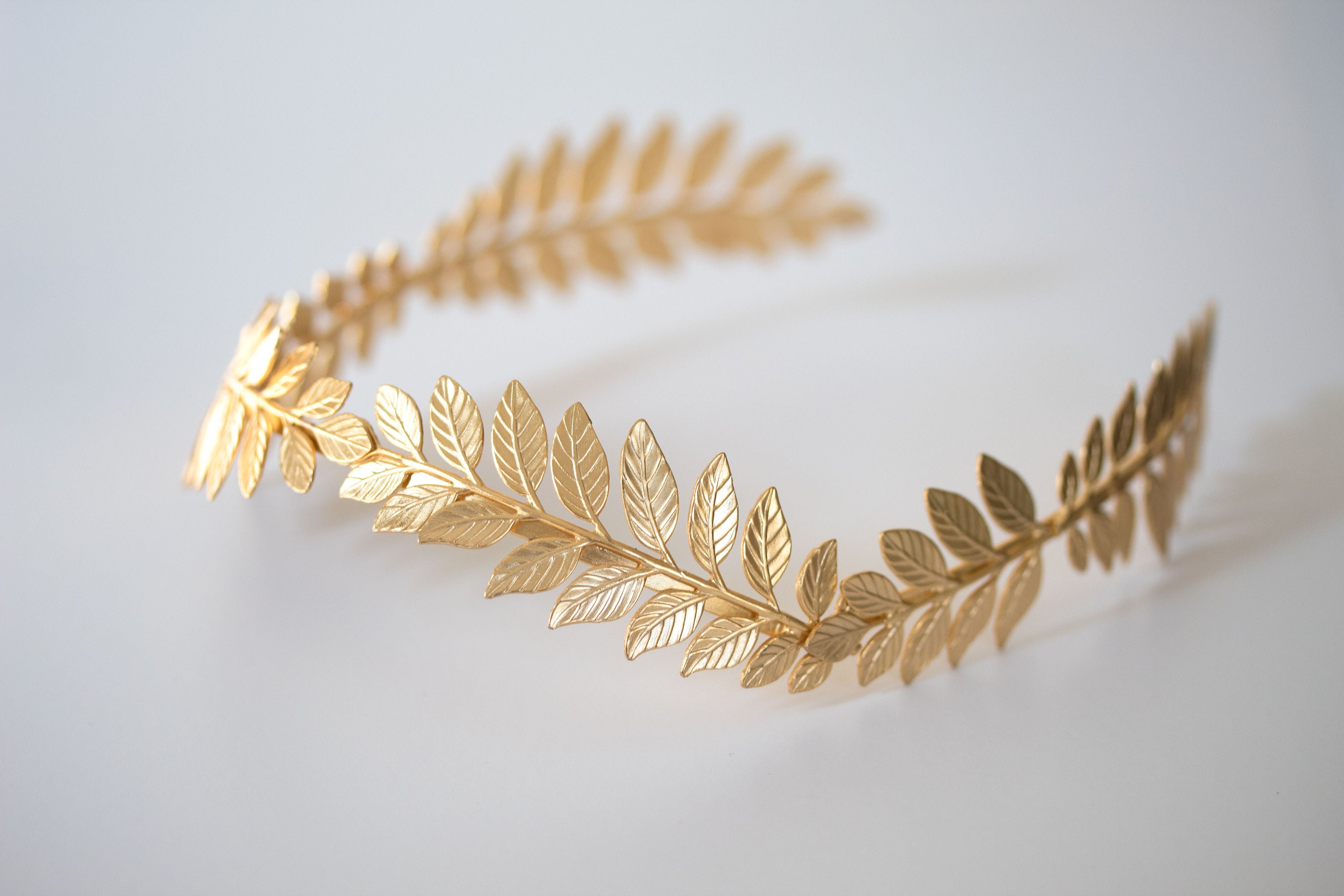 Greek Goddess Halo Crown Gold Leaf Headpiece Roman Hair | Etsy