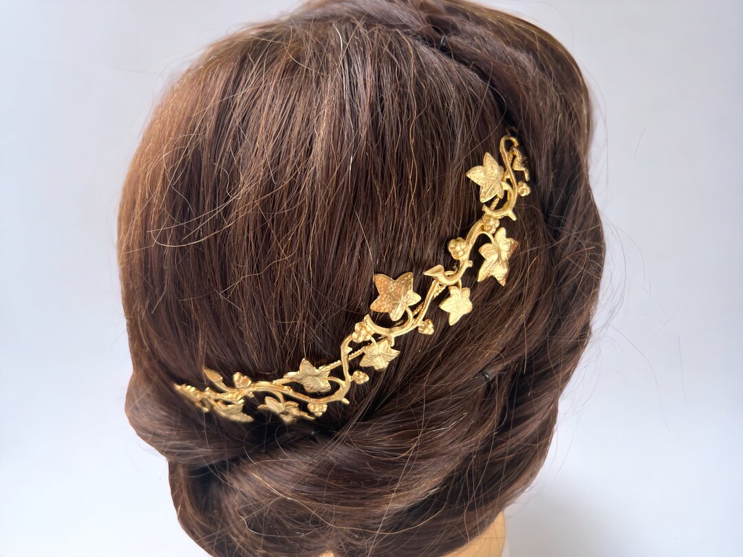 Gold Bridal Laurel Leaf Headpiece, Wedding Wreath, Bridal Halo Crown ...