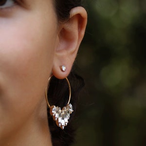 Big Statement Ear Jacket Earrings, Bridal Crystal Earrings, Wedding ...