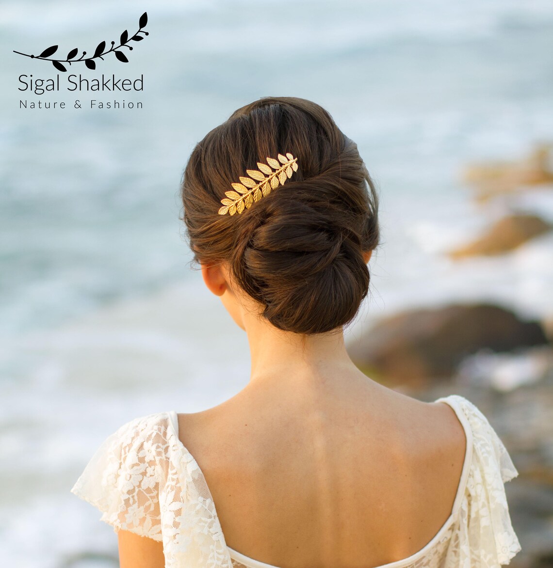 Greek Goddess Hair Clip, Leaf Head Clip, Leaf Headpiece, Romantic ...