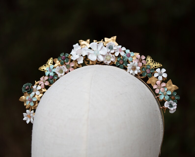 Gold Flower Laurel Leaf Crown Bridal Halo Crown Laurel Leaf - Etsy