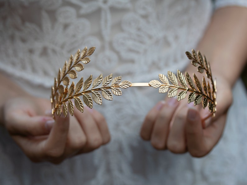 Greek Crown Laurel Leaf Crown Bridal Gold Leaf Crown Gold - Etsy