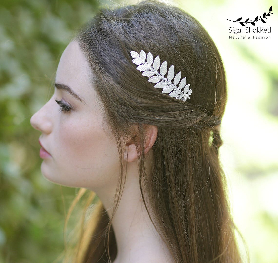 Greek Goddess Hair Clip, Leaf Head Clip, Leaf Headpiece, Romantic ...