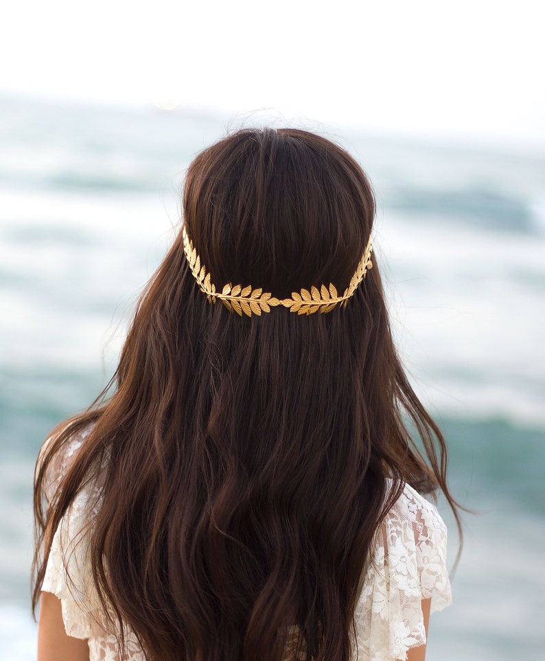 Greek Goddess Headband, Boho Laurel Wreath Crown, Laurel Leaf Headpiece ...