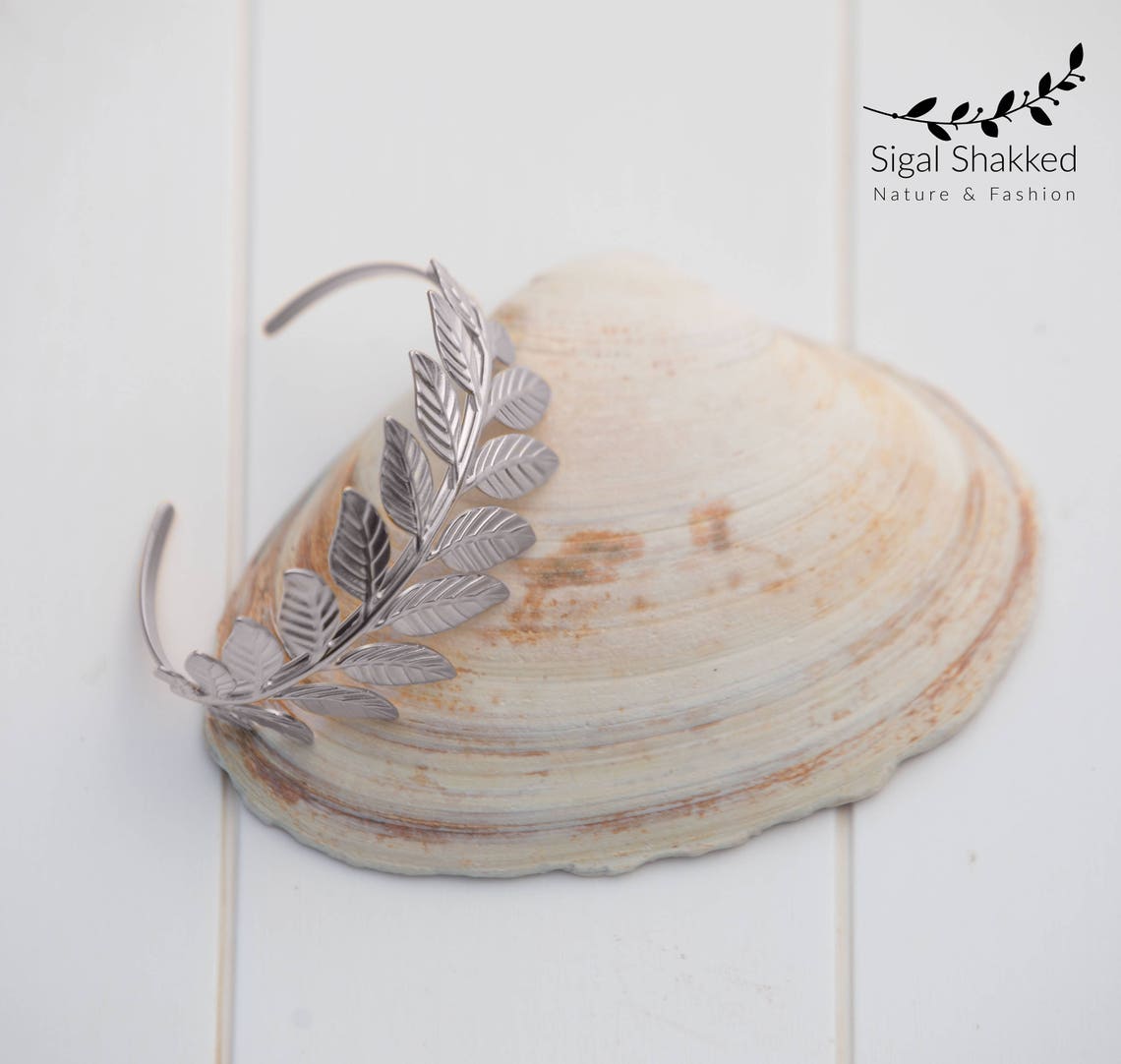 Greek Cuff Bracelet, Silver Arm Cuff, Wedding Bracelet, Silver Leaf ...