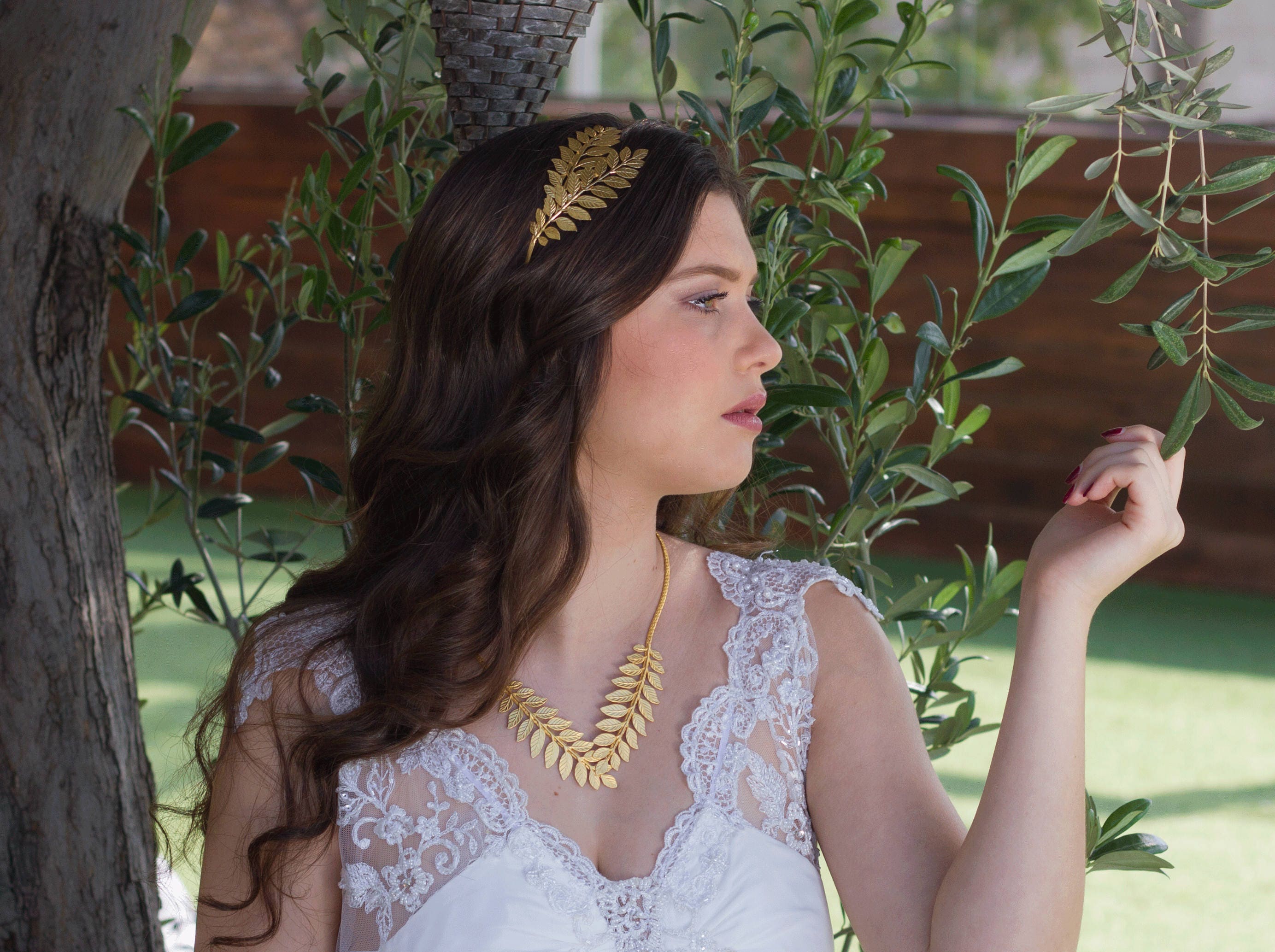 Greek Goddess Headpiece Gold Laurel Leaf Headband Grecian - Etsy