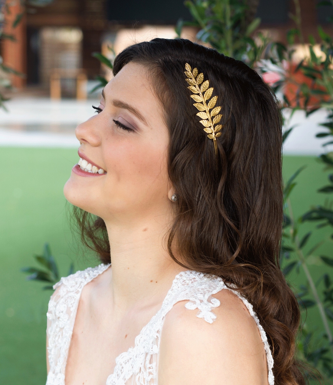 Greek Goddess Headpiece, Bridal Halo Crown, Olive Crown Headband ...