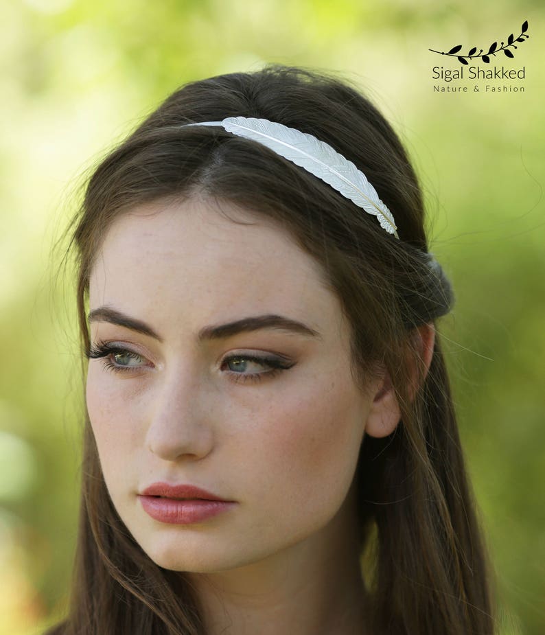Greek Goddess Headband Gold Feather Hairpiece Woodland - Etsy