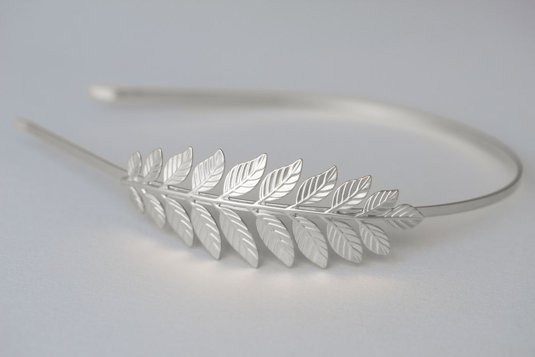Woodland Headband, Silver Leaf Headband, Wedding Headpiece, Grecian ...