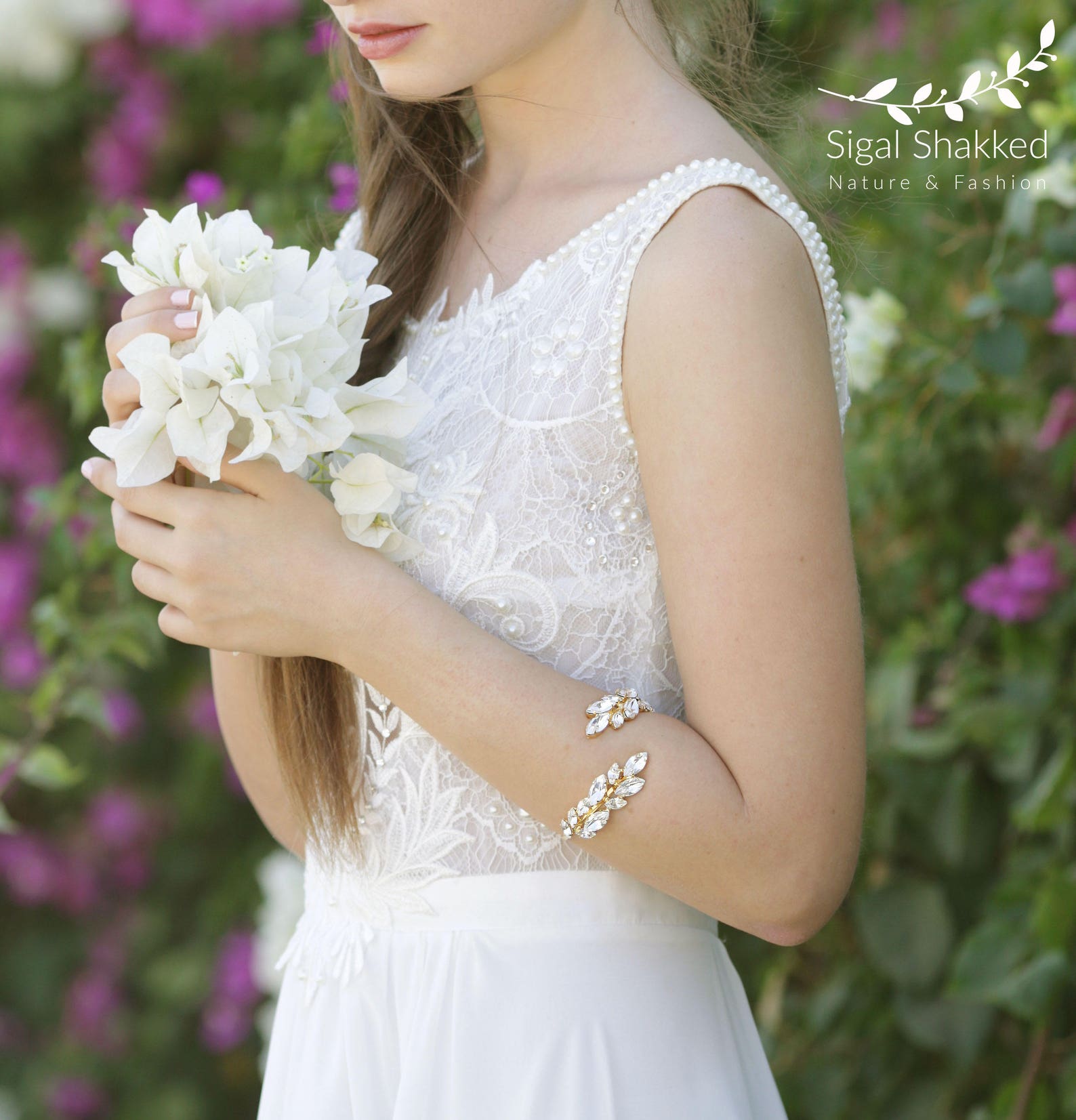 Bridal Open Cuff Bracelet, Arm Cuff Bracelet, Wedding Bracelet ...