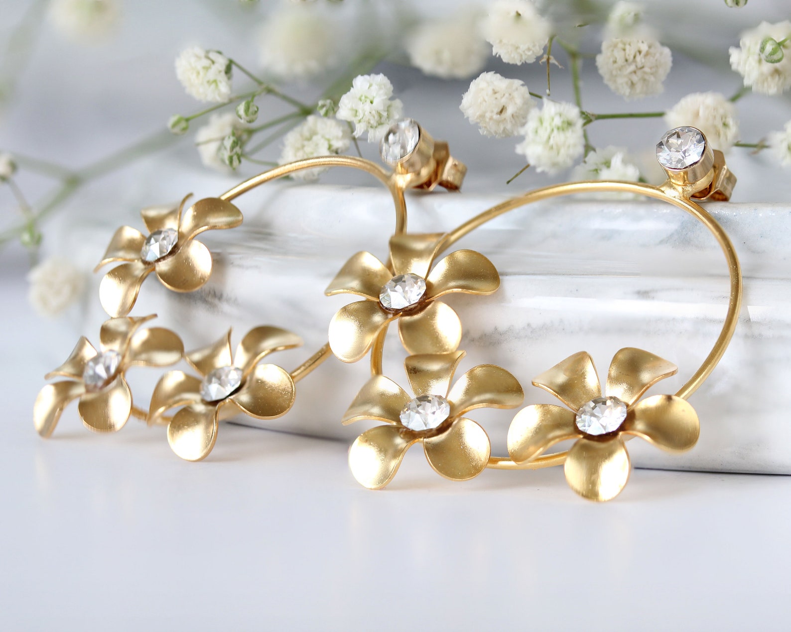 Big Statement Ear Jacket Earrings Silver Crystals Hoops - Etsy