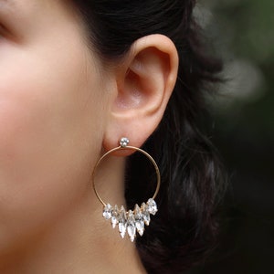 Big Statement Ear Jacket Earrings, Bridal Crystal Earrings, Wedding ...