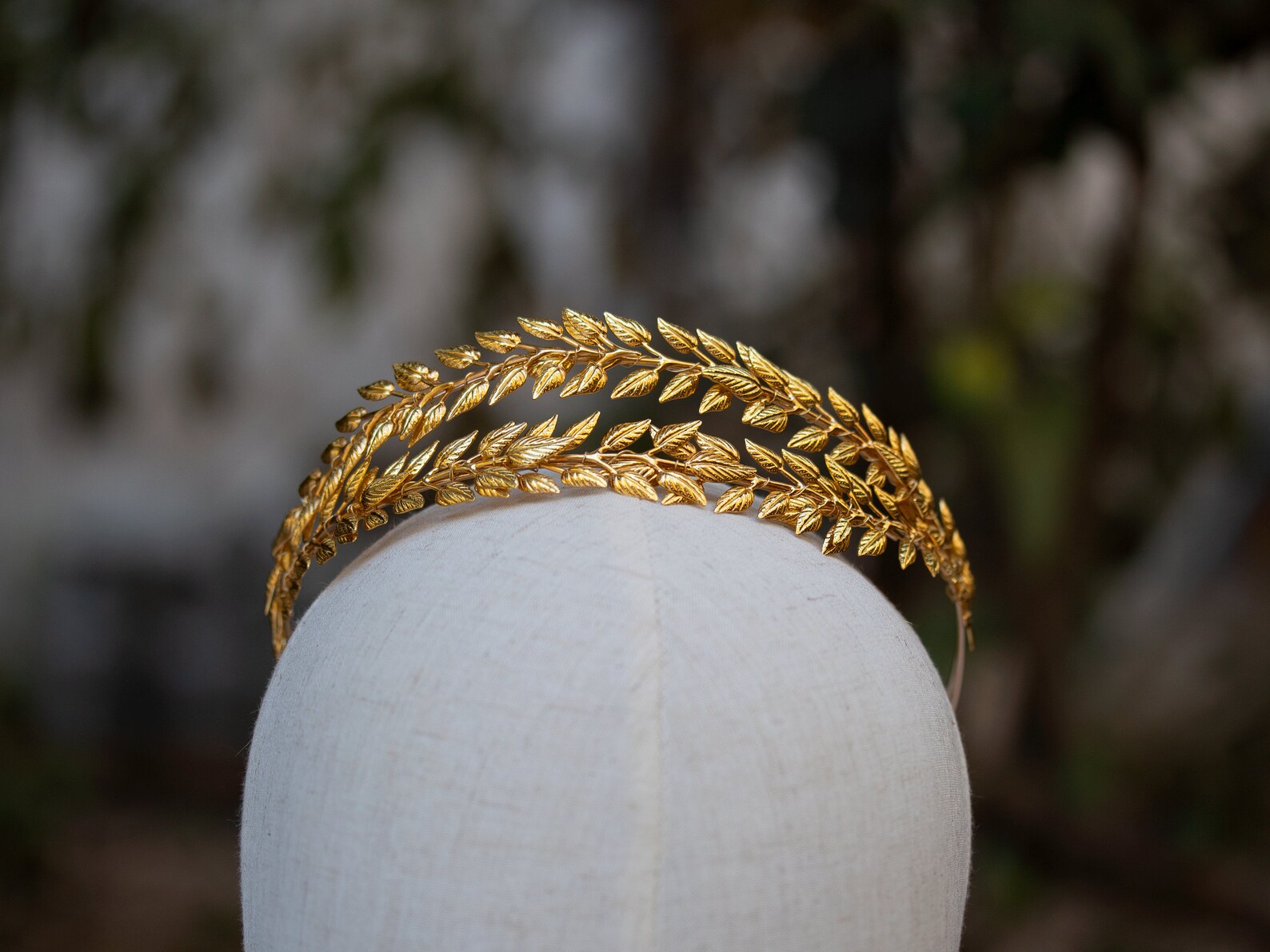 Greek Goddess Hair Vine Bridal Gold Leaves Headband Laurel - Etsy