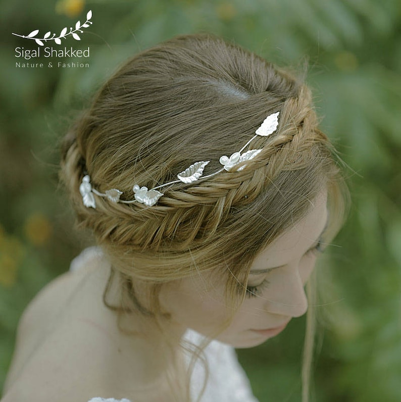 Bridal Pearl Wreath Gold Leaf Tiara Gold Forehead Band Boho - Etsy