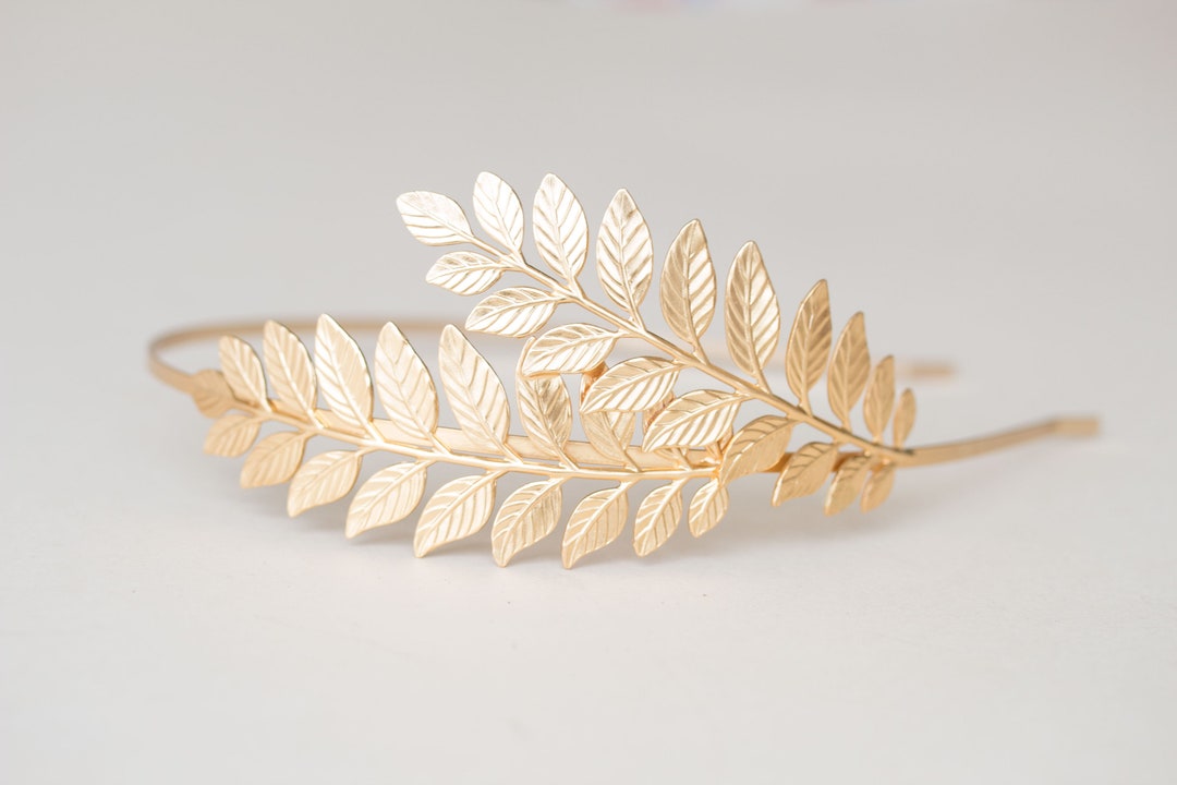 Greek Tiara, Gold Leaf Headband, Woodland Crown, Grecian Crown, Grecian ...