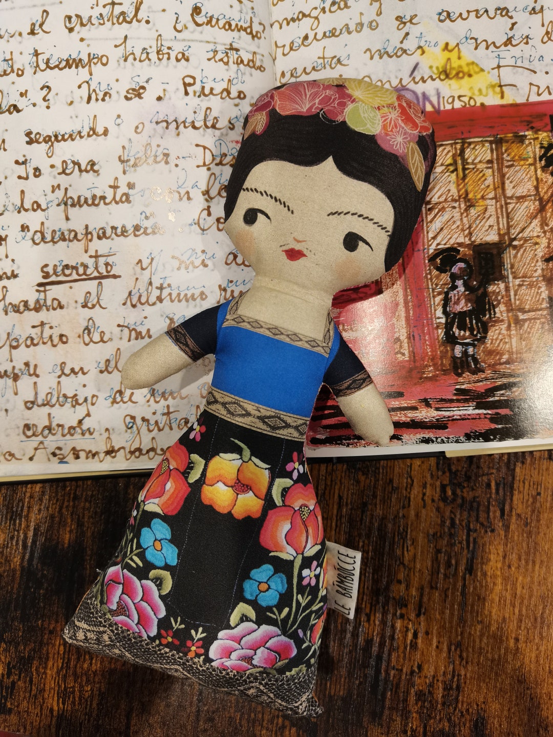 Frida Kahlo Art Doll, Printed Cotton Doll, Original Design, Frida Doll ...