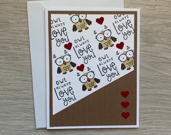 Owl Valentine Card | Etsy