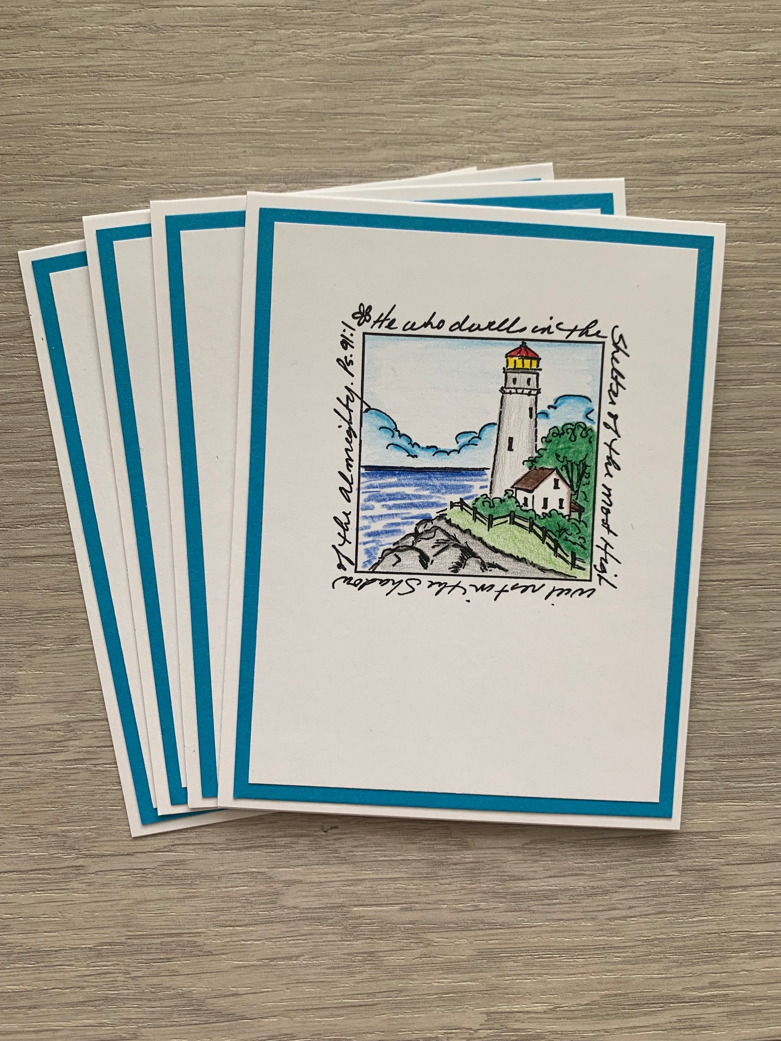 Christian Notecards. Scripture Cards. Bible Verse. Lighthouse Cards. - Etsy