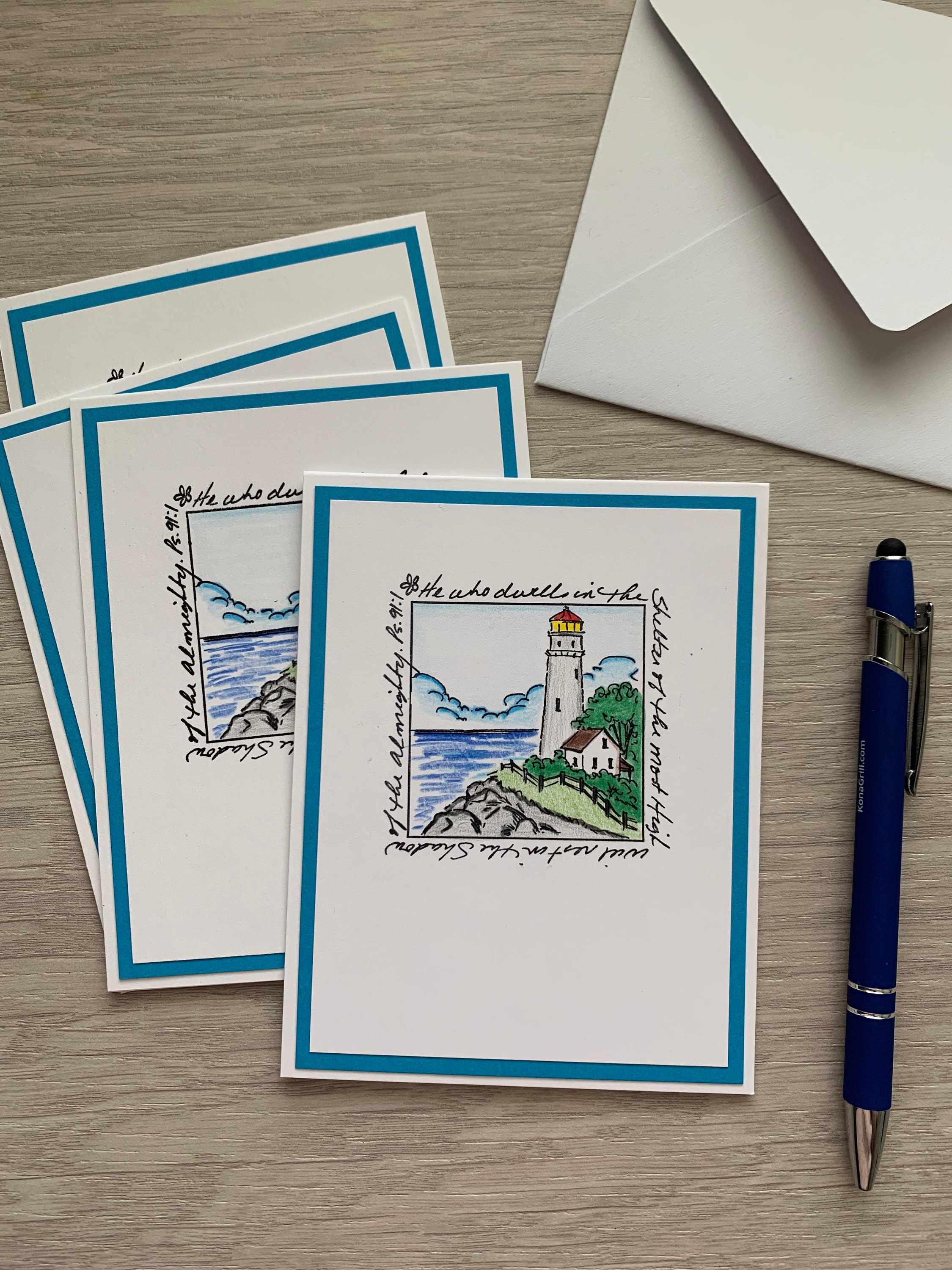 Christian Notecards. Scripture Cards. Bible Verse. Lighthouse Cards. - Etsy